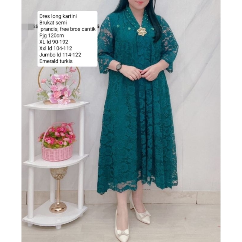 Jual LongDress Kartini Premium/ Dress Brokat/ Long Kartini Brokat ...