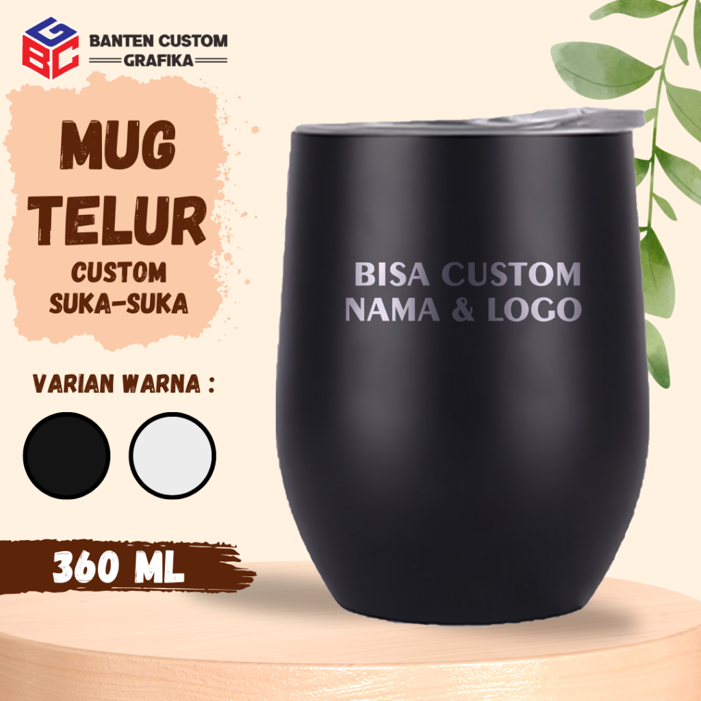 Jual MUG EGG / MUG TELUR Custom 350 ML Cangkir Kopi FREE Custom Grafir ...