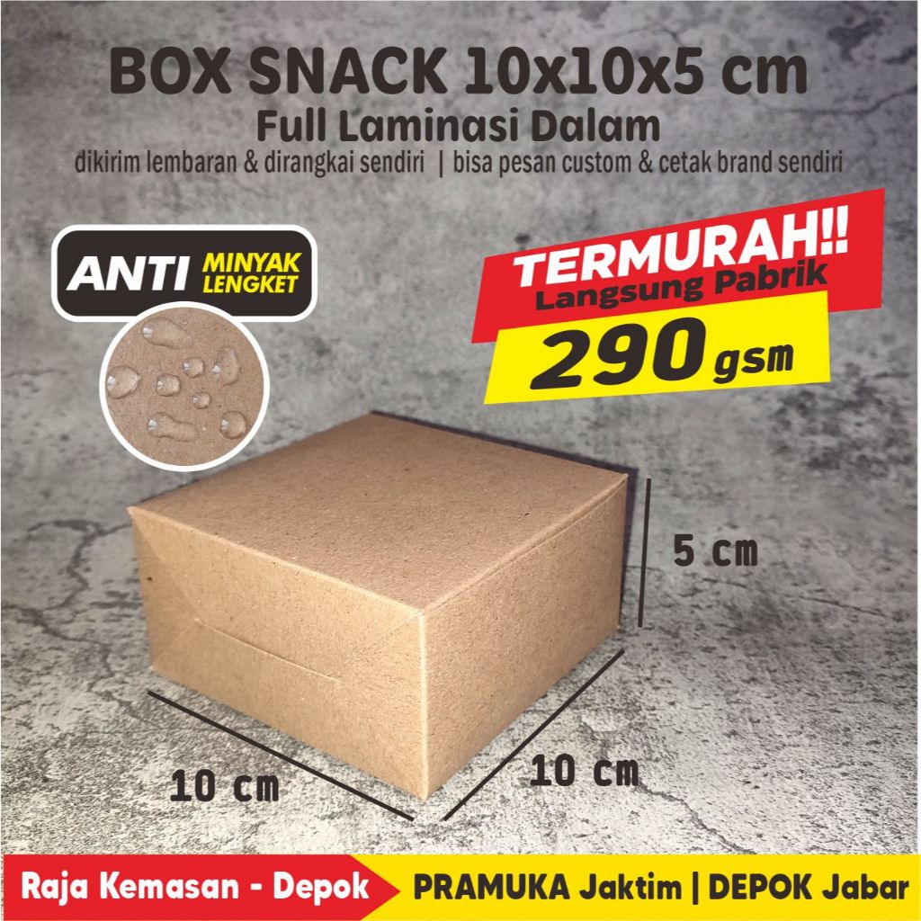 Jual Box Donat Isi 1 ukuran 10x10x5 cm Kraft Polos Laminasi | Shopee ...