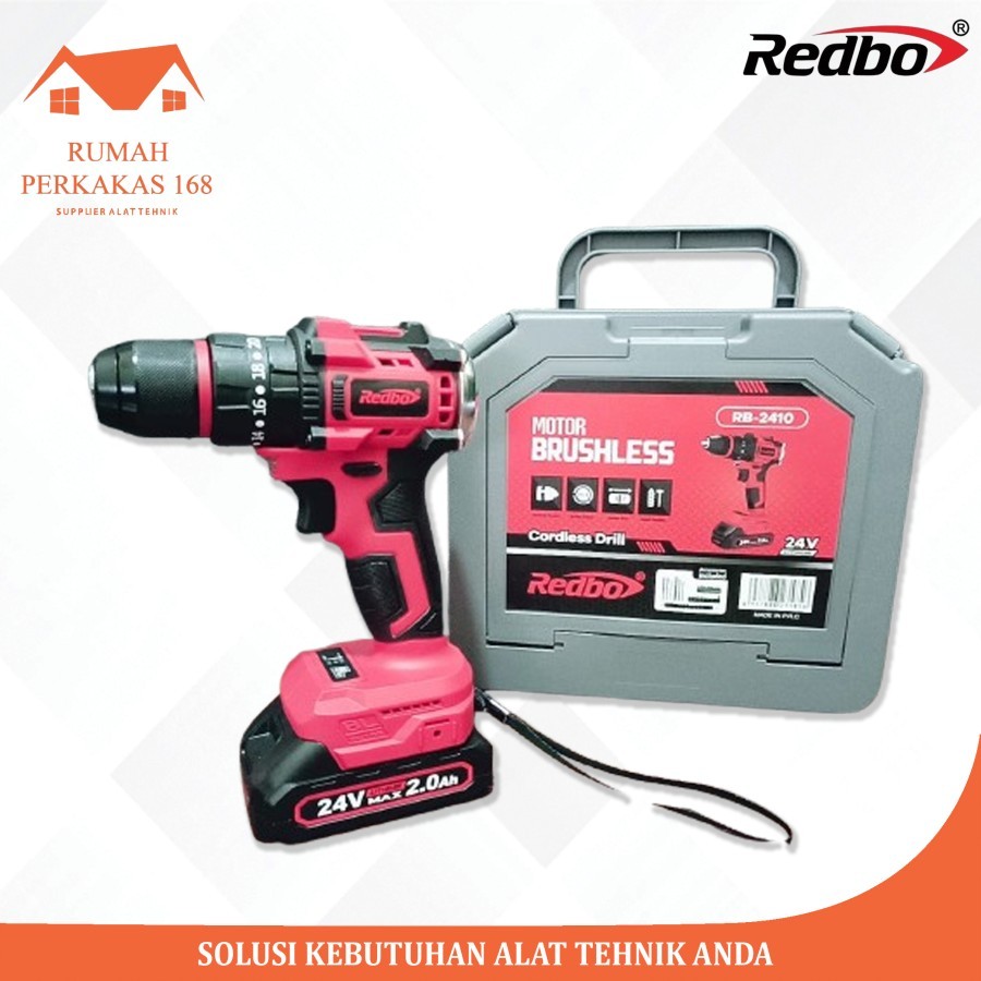 Jual BOR CORDLESS Redbo Cordless Drill Brushless Bor Baterai 24Volt ...
