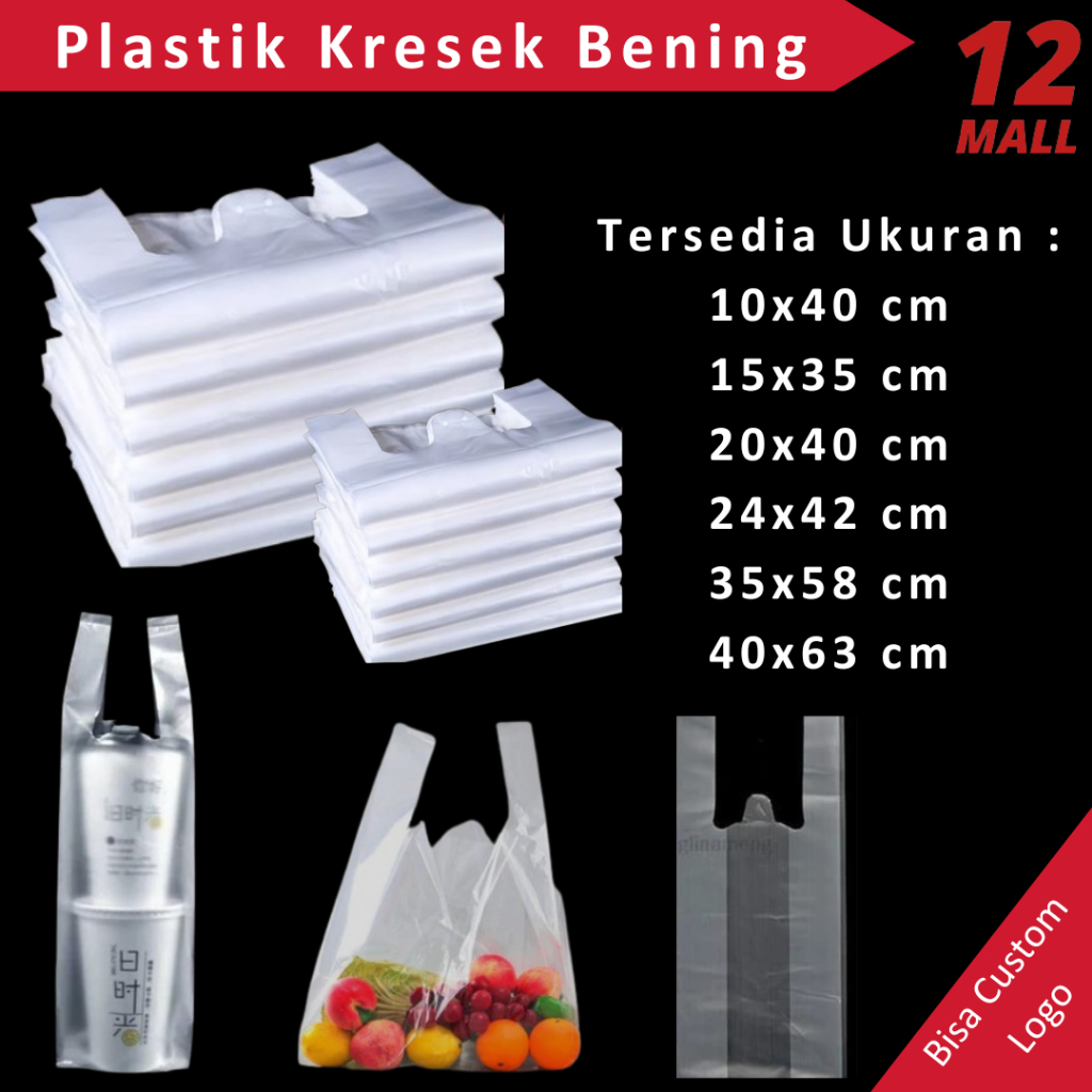Jual (1 PACK) Plastik Bening Tebal Makanan Box Cup 10x40 15x35 20x40 ...