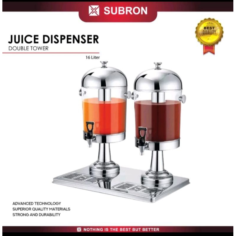 Jual Juice Dispenser SUBRON Double Tower 16 Liter Stainless Steel ...