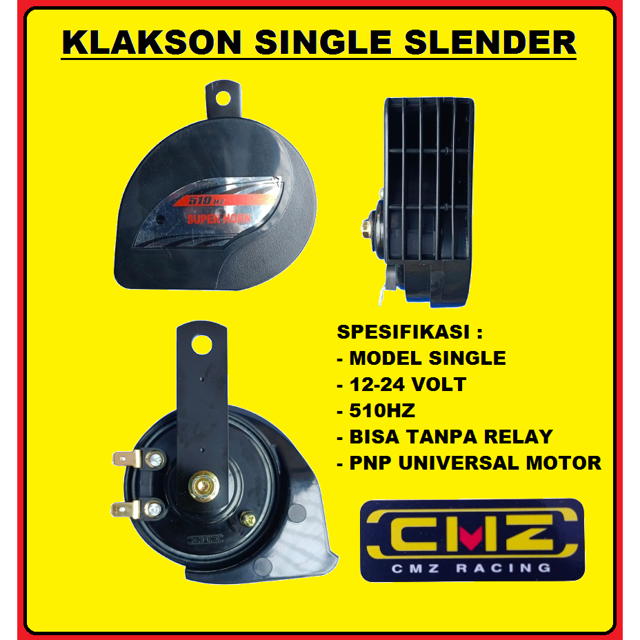 Jual KLAKSON MOTOR HORN SLENDER SINGLE KEONG SUPER SOUND Cmz Racing ...