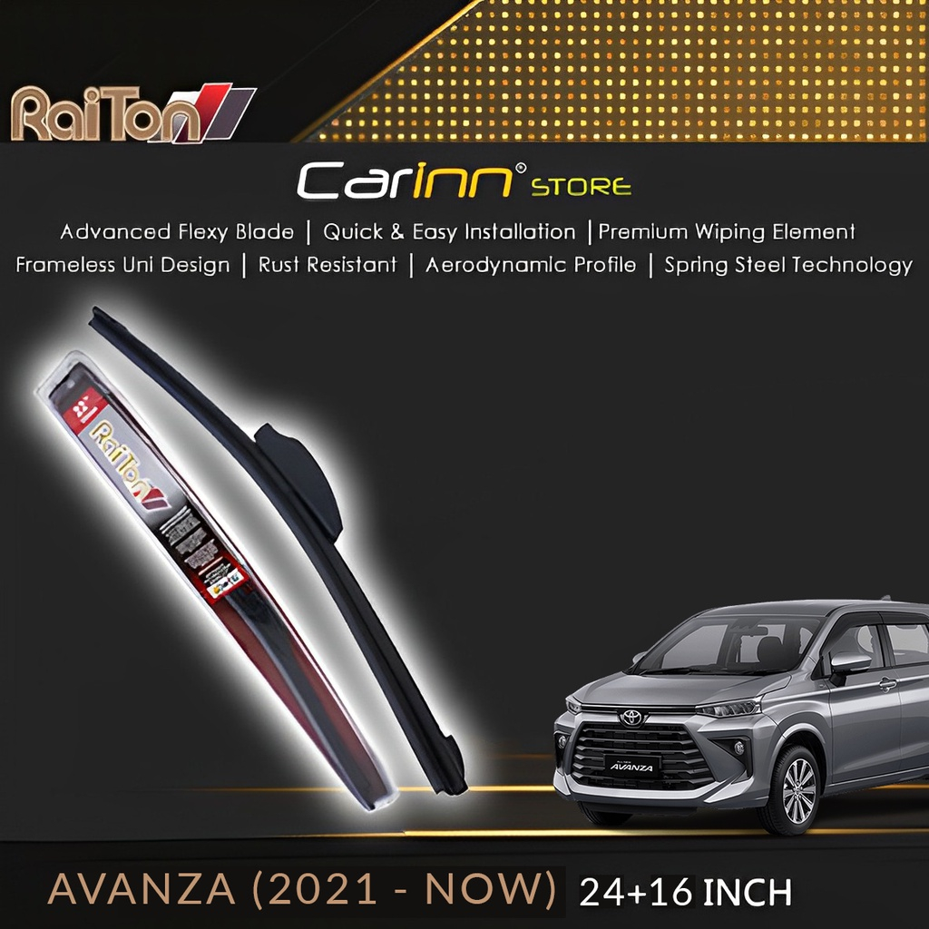 Jual Raiton Sepasang Wiper Frameless Full Karet Kaca Depan Toyota All New Avanza 2021-On 24 ...