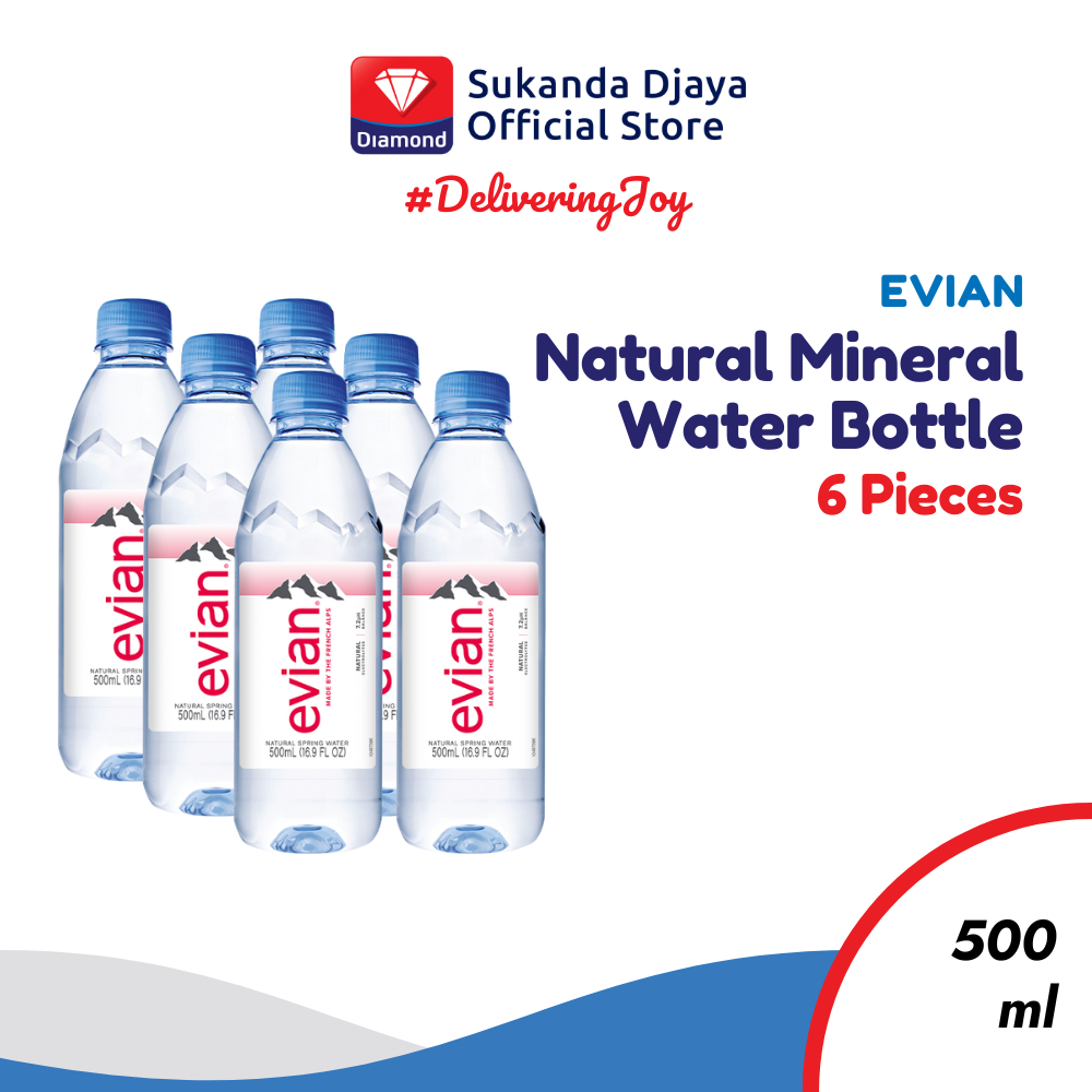 Jual Evian Natural Mineral Water PET 500 Ml [Isi 6 Pcs] | Shopee Indonesia