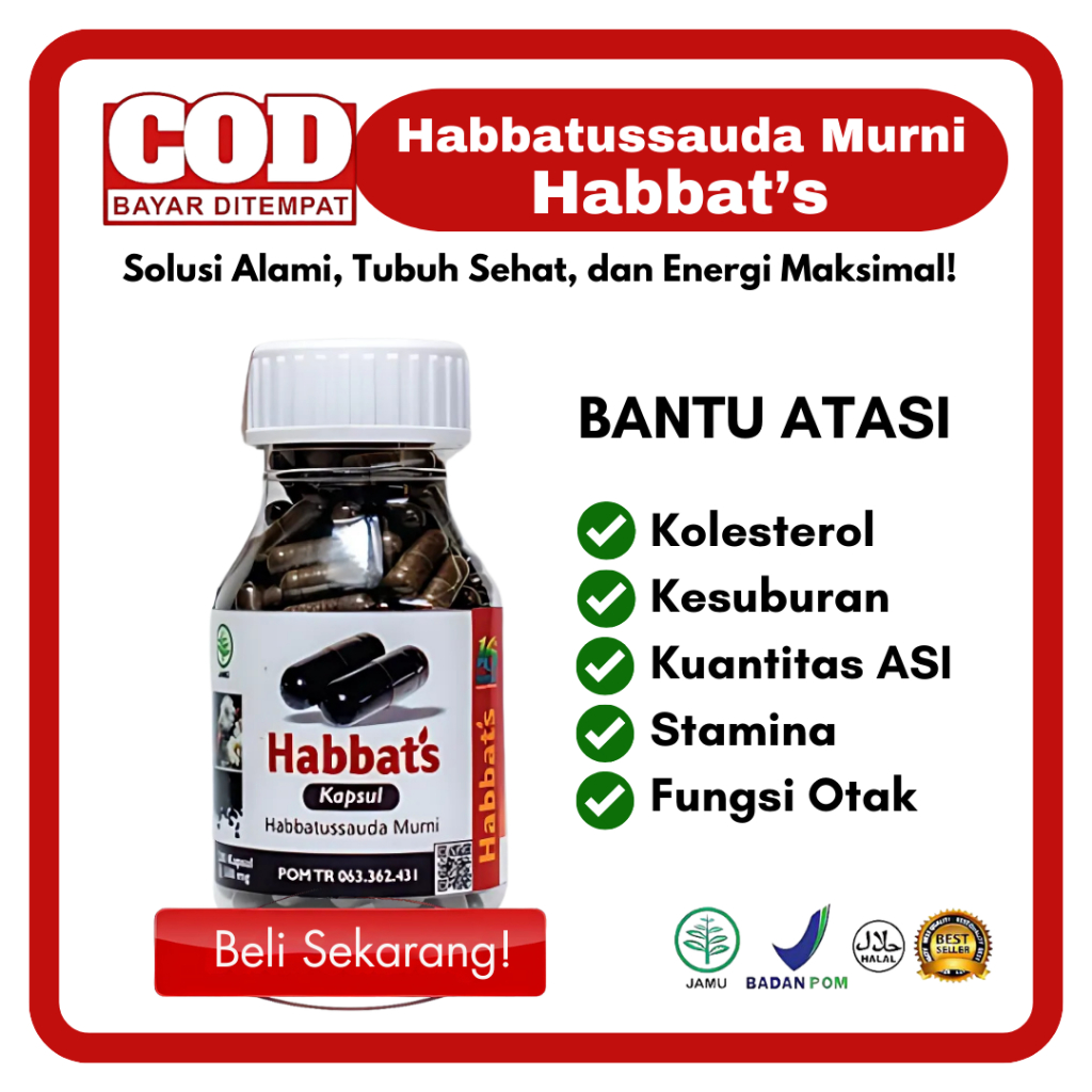 Jual Habbats Habbatussauda Murni 200 Kapsul | Habbat's Murni Original ...