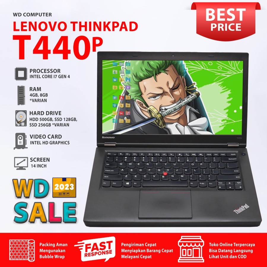 Jual Lenovo T440P Intel Core I7 Gen 4 I Ram 12 Gb Ssd 1 TB I Windows 10 I Mouse Dan Tas ...