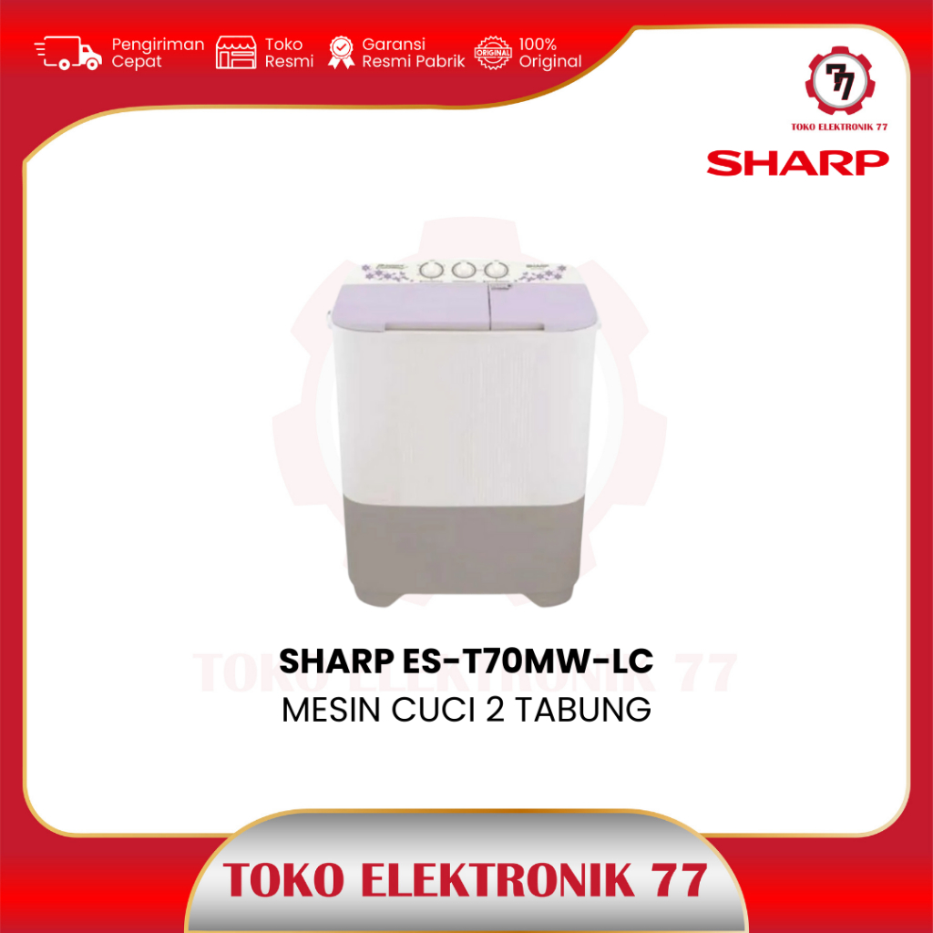 Jual Mesin Cuci Sharp ES-T70MW LC 2 TABUNG 7KG Khusus Solo Raya ...