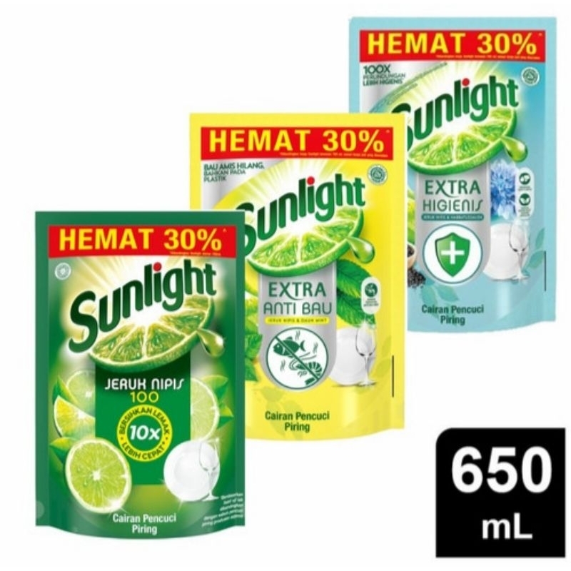 Jual Sunlight pencuci piring Jeruk nipis/ Extra lembut 650ml | Shopee Indonesia