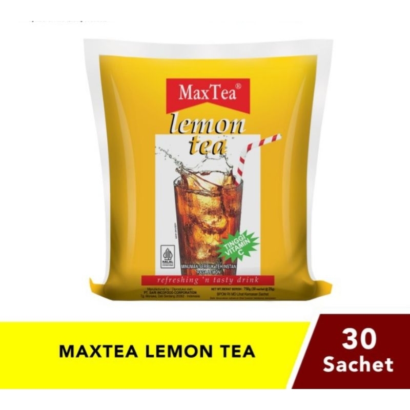 Jual max tea lemon tea 750g (30 sac@25g) | Shopee Indonesia