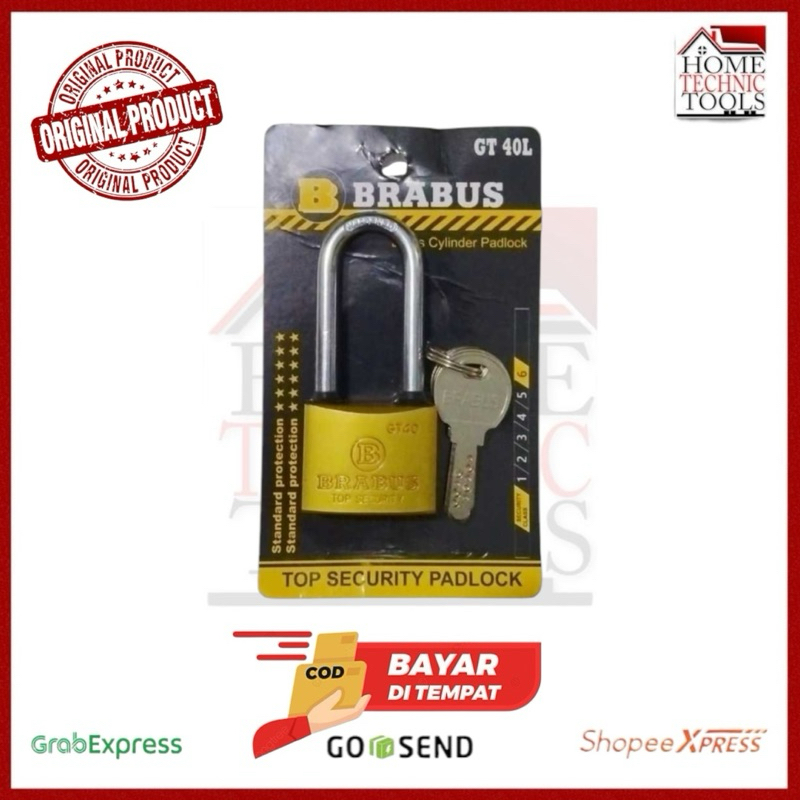 Jual BRABUS GT40L Gembok Keamanan Leher Panjang SILINDER KUNINGAN ...