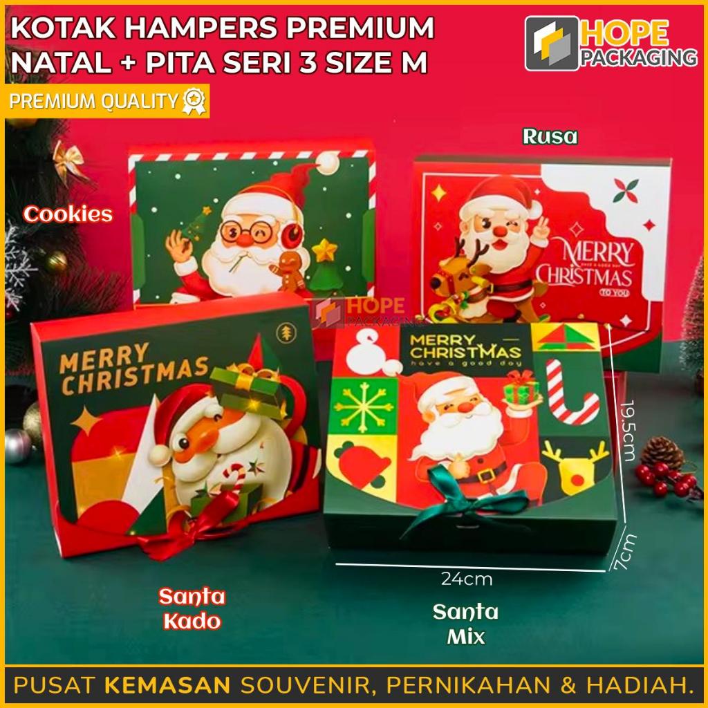 Jual Kotak Hampers Premium Natal + Pita (Seri 3) / Box Hampers Xmas ...