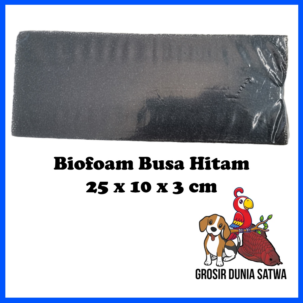 Jual Busa Filter Hitam Biofoam Bio foam Kapas Filter Hitam 25x10x3 cm ...