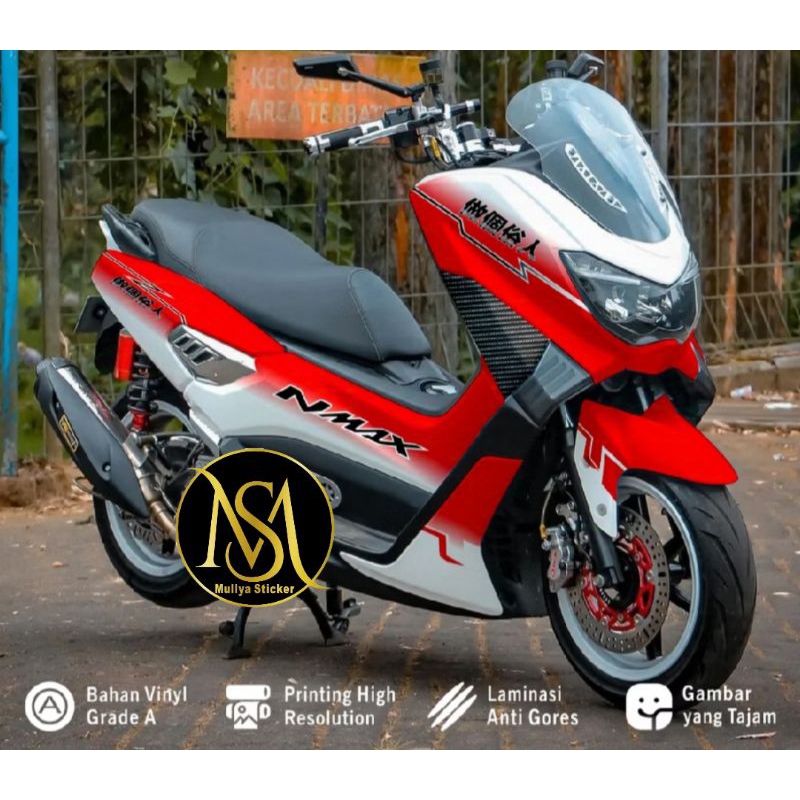 Jual stiker decal nmax old gradasi merah putih full body | Shopee Indonesia