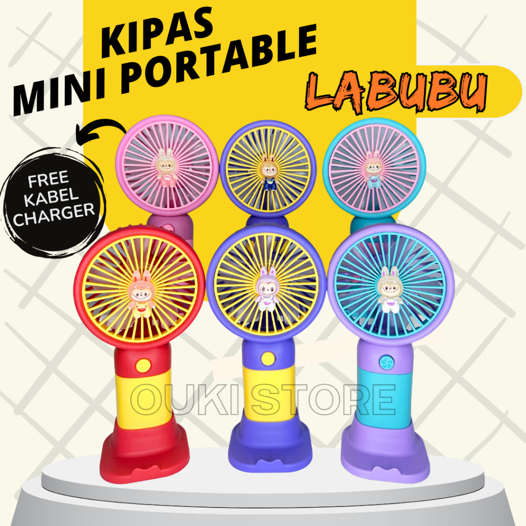 Jual OKS Kipas Angin Portable Mini Karakter Labubu Tahan Lama 250 Mah ...