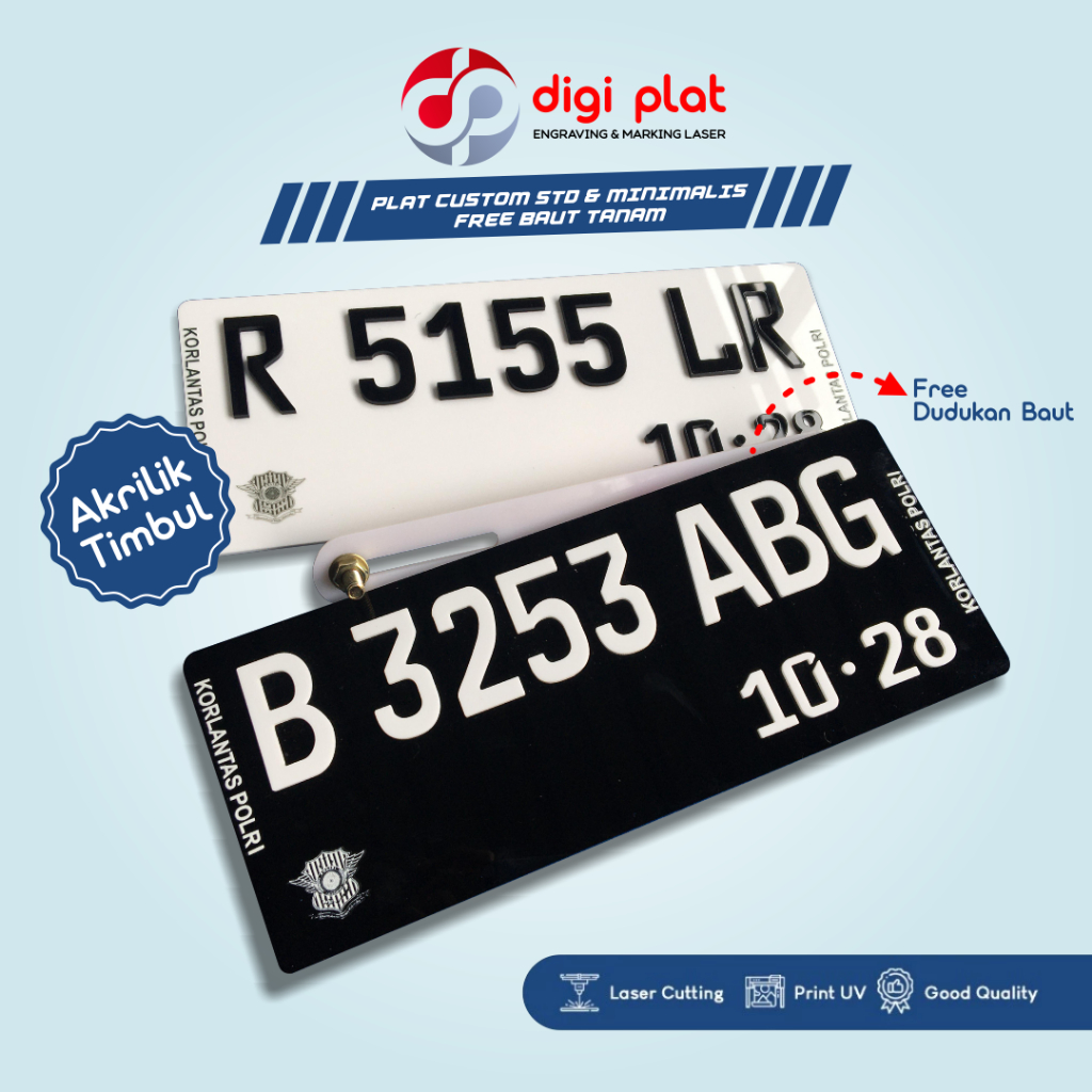 Jual Plat Nomor Motor Custom Akrilik Aksesoris Motor plat motor custom ...