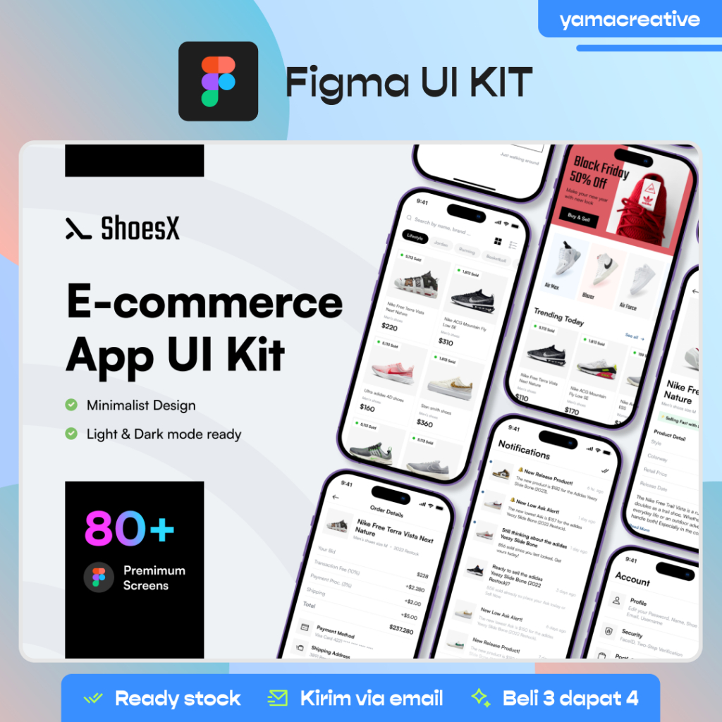 Jual Shoe E-Commerce App 80++ Screen- Light and Dark Mode - Premium ...