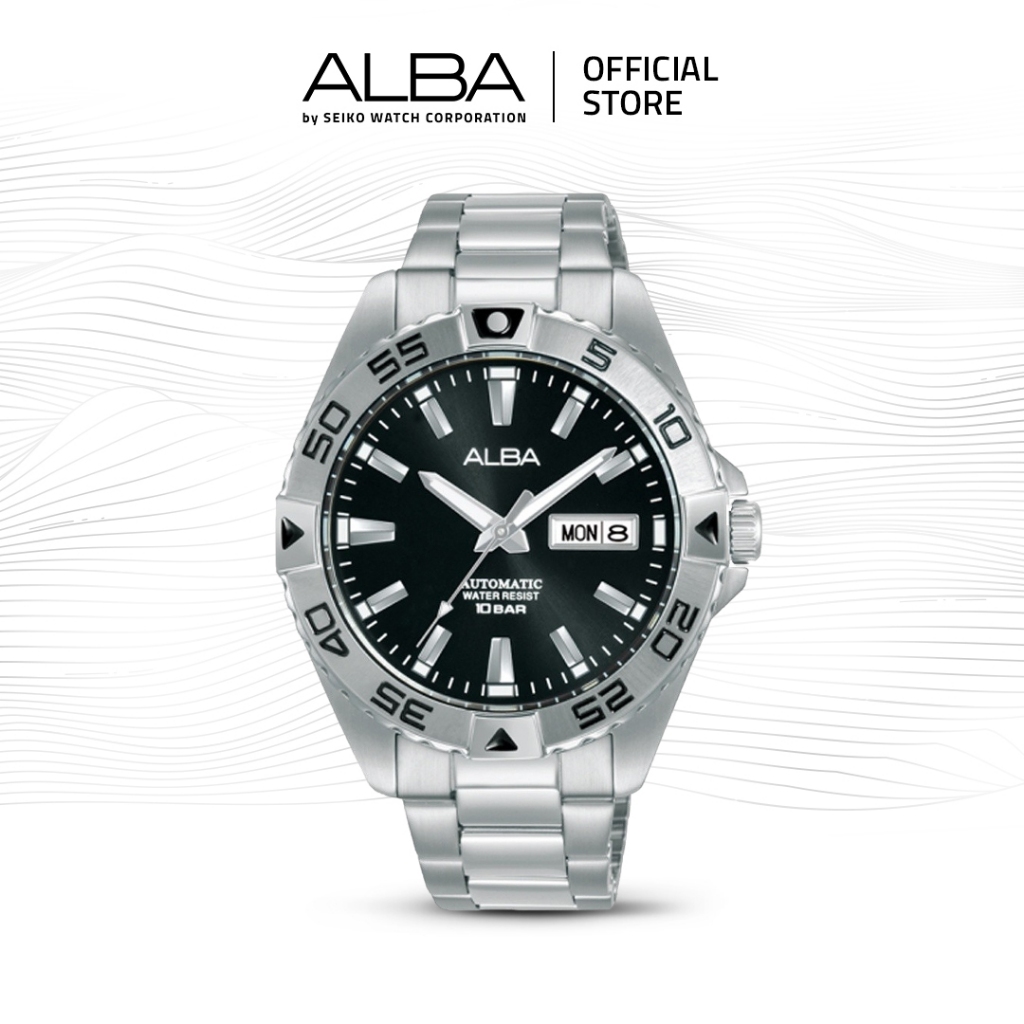 Jual Alba Mechanical Jam Tangan Pria AL4389 / AL4389X1 Automatic Black ...
