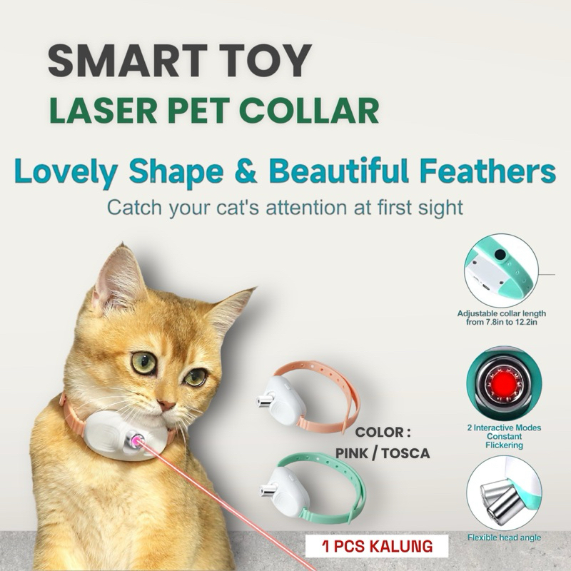 Jual Smart Toy Laser Pet Collar Play Alone - Mainan Kucing Kalung Laser ...