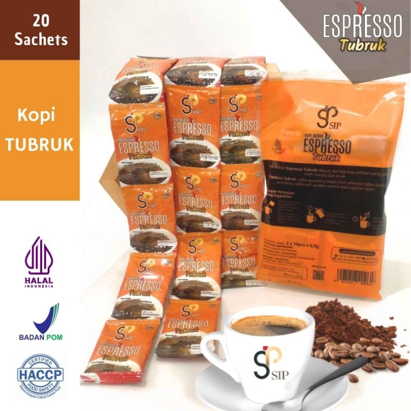 Jual Kopi Espresso Tubruk SIP - 1 Bags (20 saset) - Hanya Kopi Tanpa ...