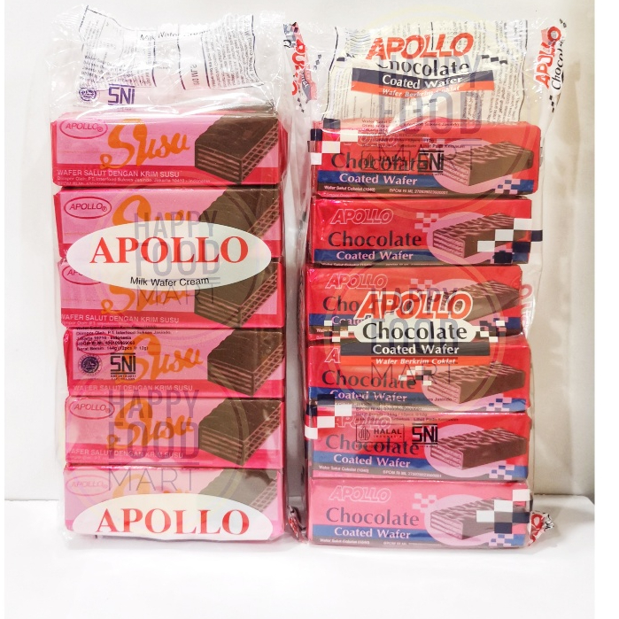 Jual [HALAL] APOLLO WAFER CREAM/CHOCOLATE COATED/MILK WAFER/WAFER KRIM ...