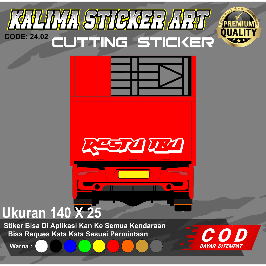 Jual STICKER RESTU IBU TRUCK/CUTTING STIKER PINTU BAK TRUCK RESTU IBU ...