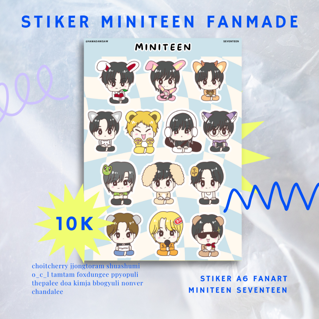 Jual SEVENTEEN MINITEEN FANMADE STICKER SET | Shopee Indonesia