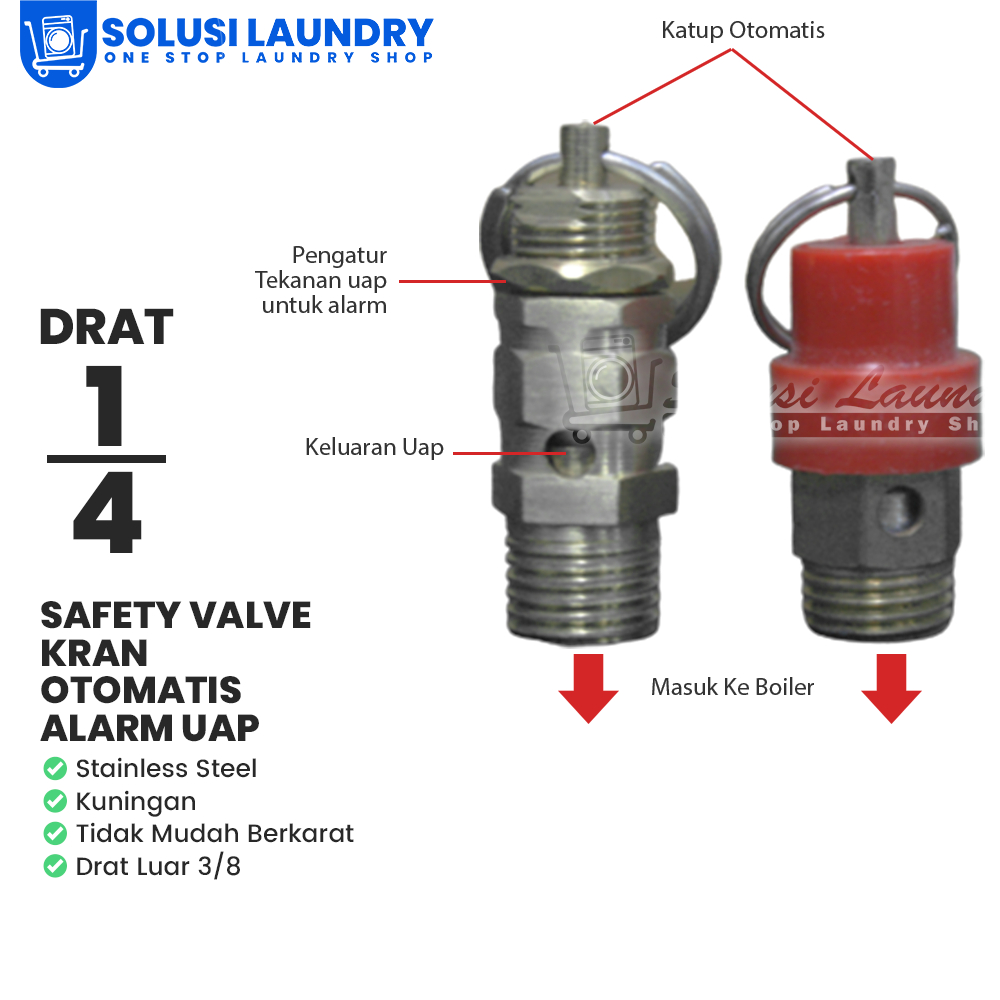 Jual Safety Valve Boiler 5 Liter Kran Uap Otomatis MBI | Shopee Indonesia