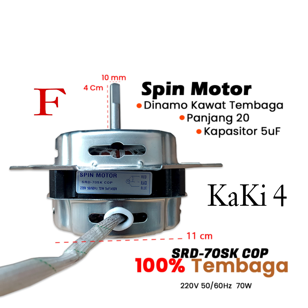 Jual DINAMO SPIN/PENGERING GULUNGAN TEMBAGA MESIN CUCI AS 10MM-MREK SANKEN -SRD 70SK-COP (F ...