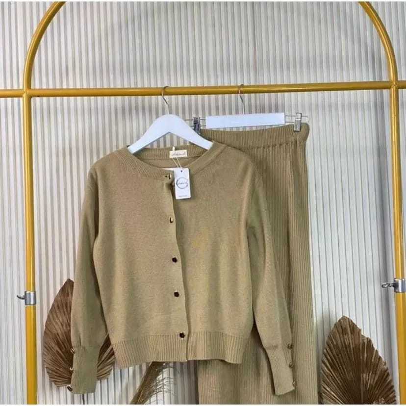 Jual One set starla cardigan rajut dan rok rajut span premium | Shopee ...
