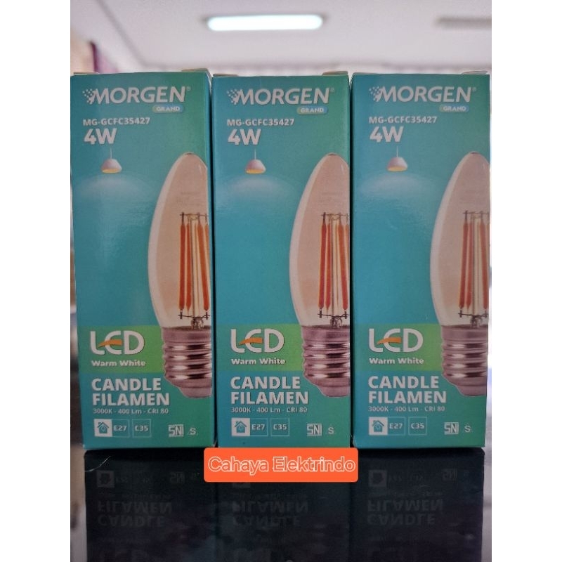 Jual LAMPU LED MORGEN CANDLE FILAMEN LILIN LONJONG PIJAR 4W / 4 WATT ...