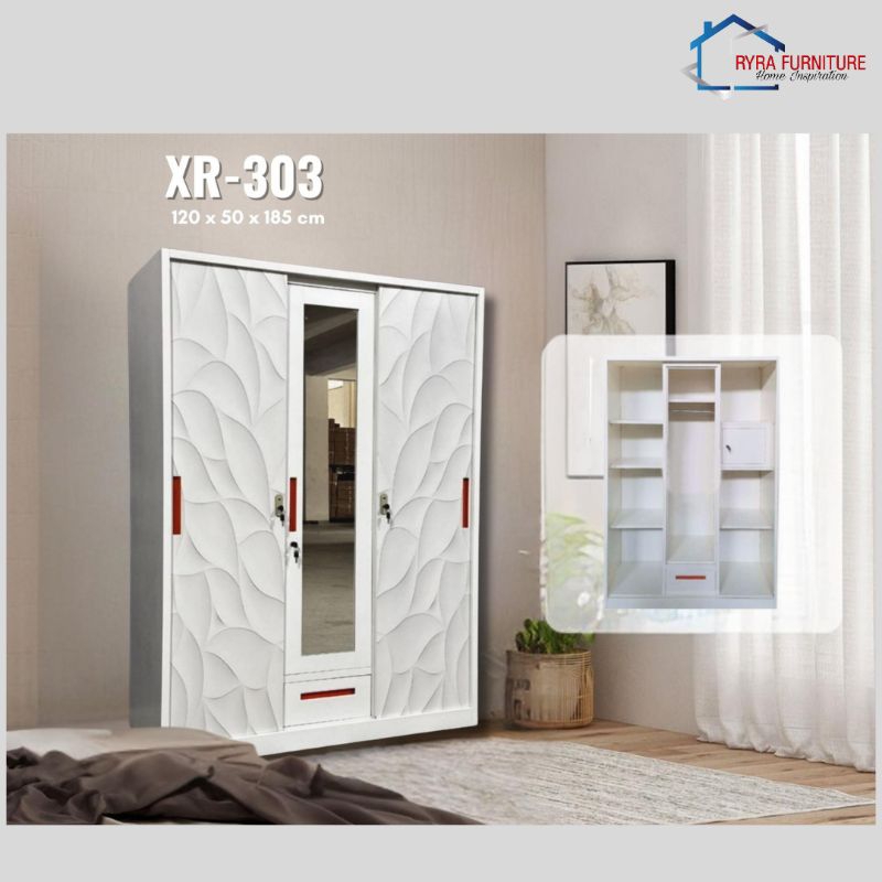 Jual LEMARI PAKAIAN SLIDING SWING/LEMARI PAKAIAN BESI/LEMARI METAL/LEMARI BESI 3 PINTU MURAH ...