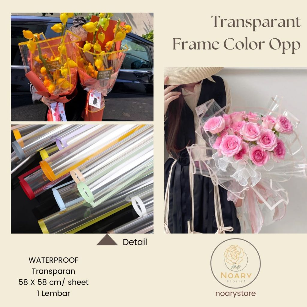 Jual TRANSPARANT FRAME COLOR OPP / Cellophane / Kertas Bunga / Wrapping ...