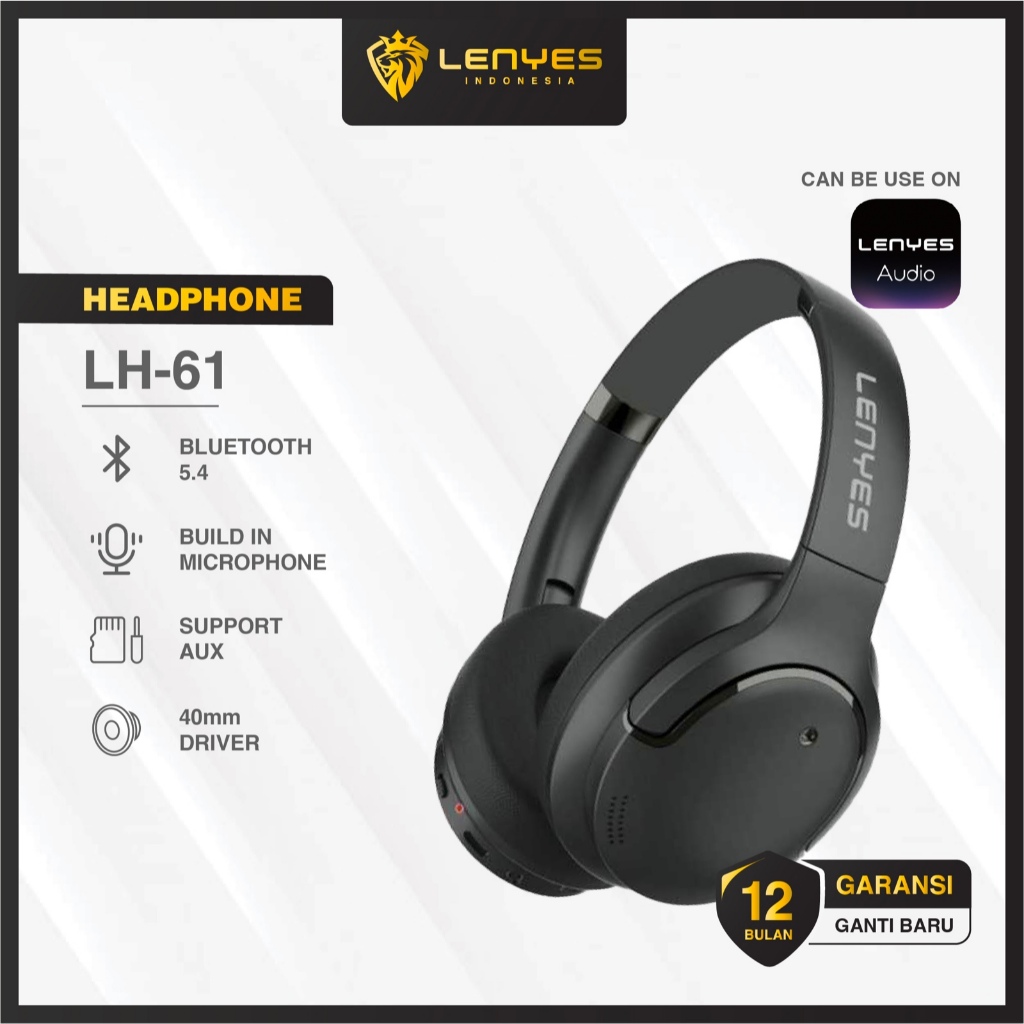 Jual LENYES LH61 Headset Wireless Bluetooth 5.4 Headphone Heavy Bass ...