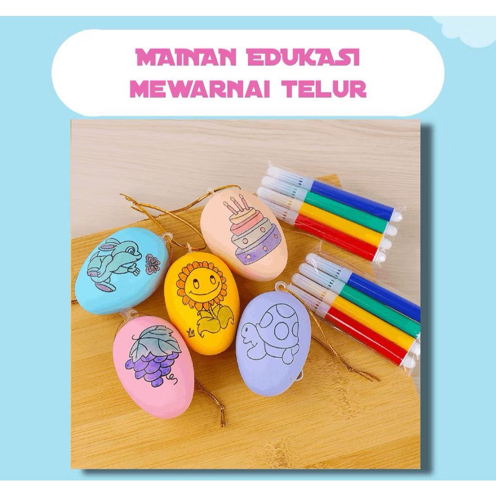 Jual Mainan Edukasi DIY Mewarnai Telur / Coloring egg DIY / Paskah ...