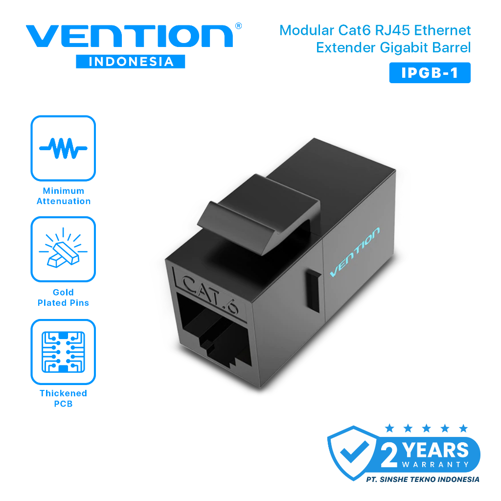 Jual Vention IPG Modular Cat6 Cat5e Barel LAN RJ45 Ethernet Extender ...