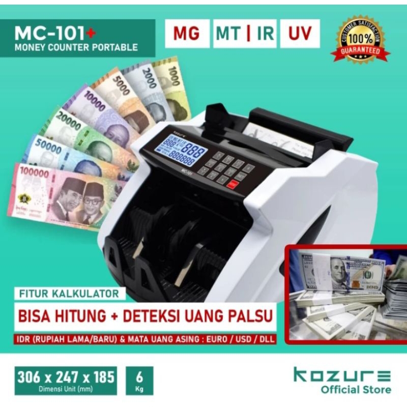 Jual KOZURE MC-101+ MESIN HITUNG UANG / MONEY COUNTER MC101 Plus ...