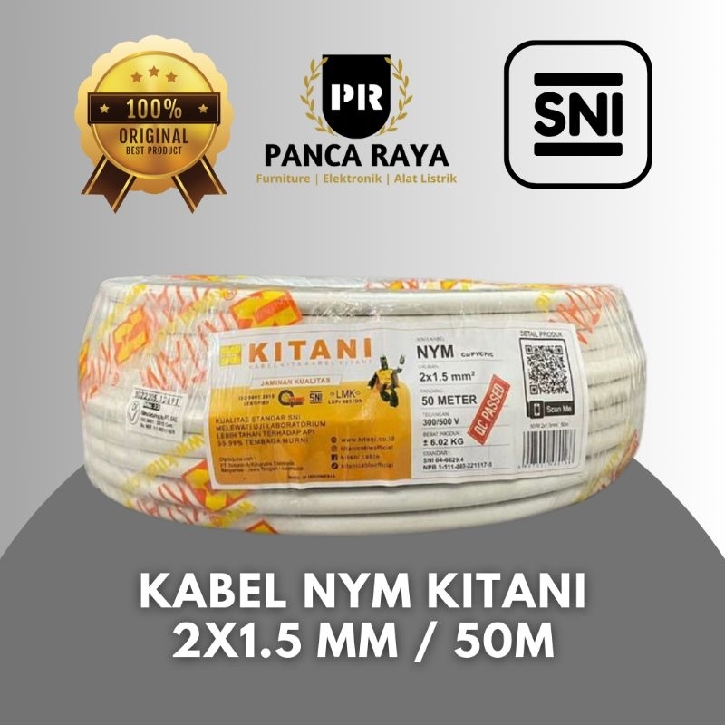 Jual KABEL KITANI NYM 2X1.5 MM ECERAN PER METER - KABEL KAWAT LIDI ...