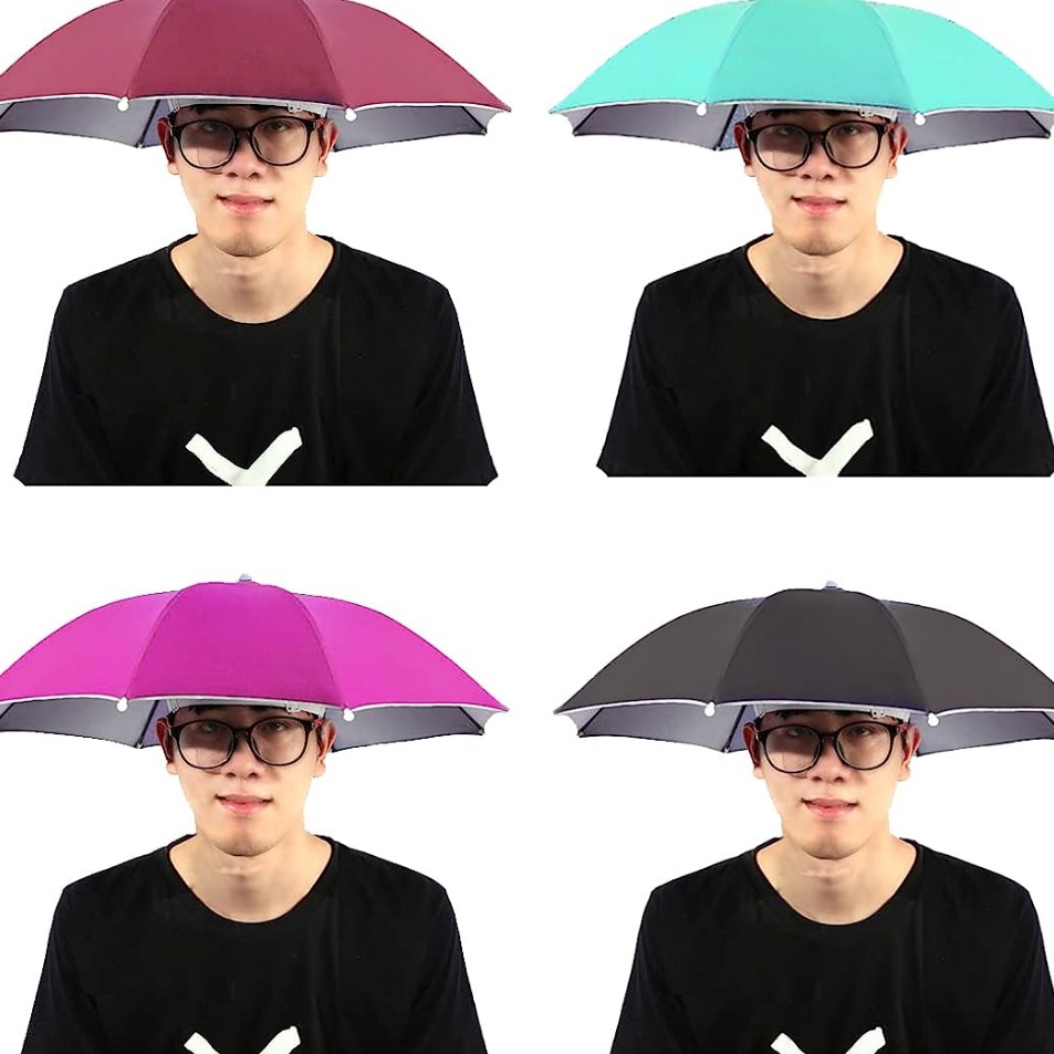 Jual Paling Terbaru PROMO Topi Payung kepala besar payung topi diameter ...