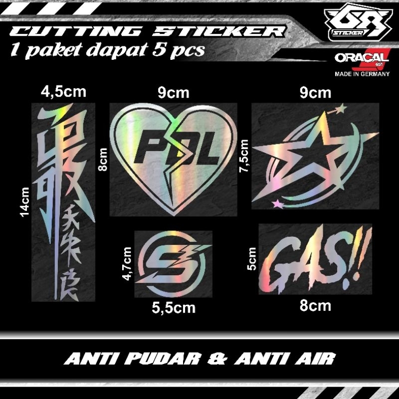 Jual stiker motor cutting sticker paket 5 pcs PDL SET BY RAP BINTANG ...