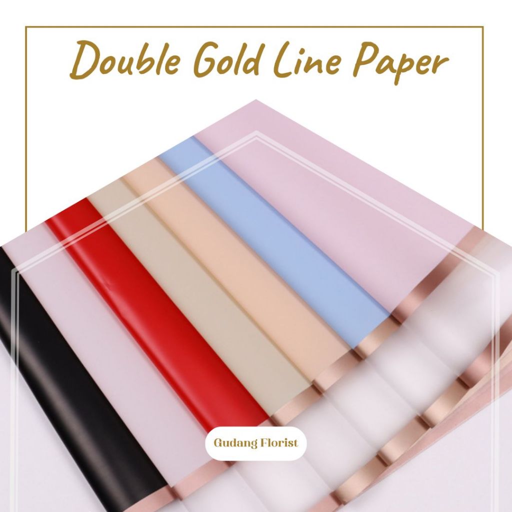 Jual DOUBLE GOLD LINE PAPER / CELLOPHANE (KERTAS KADO / KERTAS BUKET ...