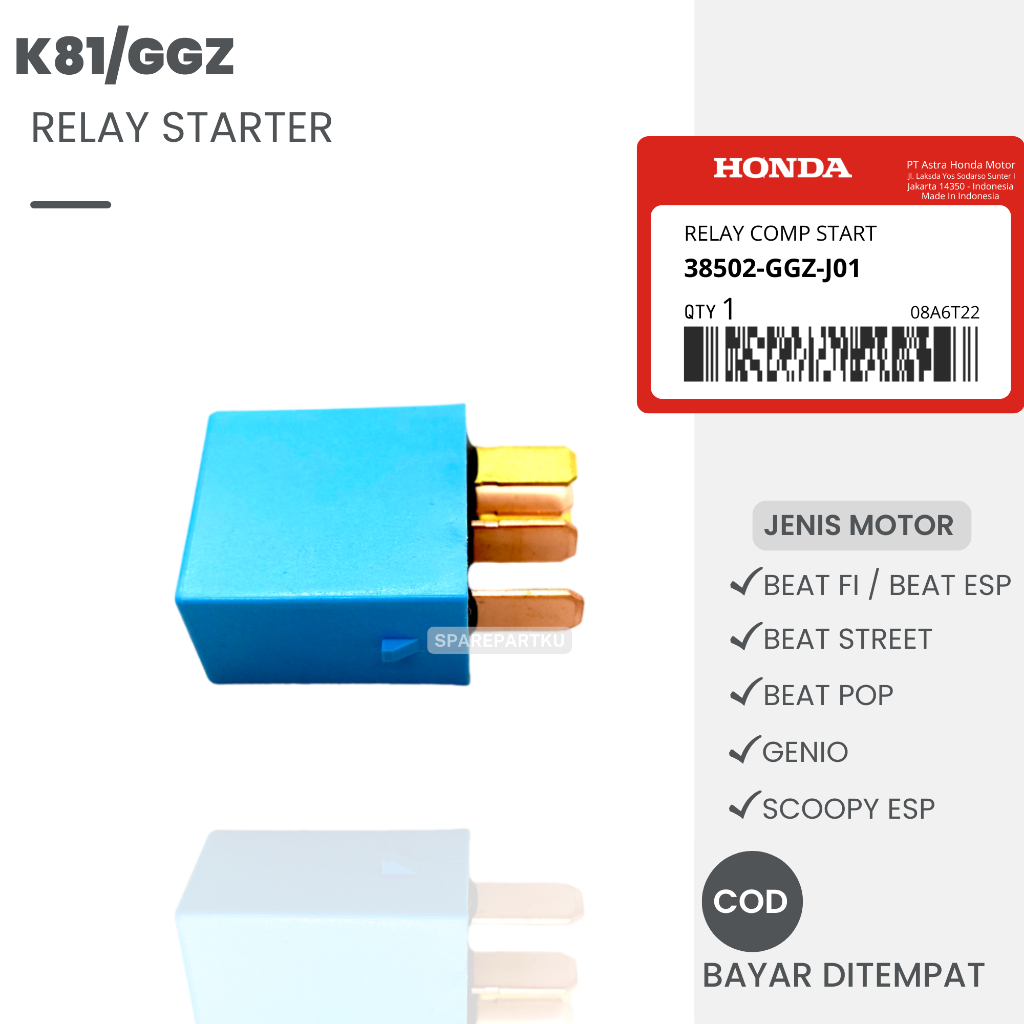 Jual (K81) RELAY STATER BEAT FI, BEAT ESP, BEAR STREET, BEAT POP, GENIO ...
