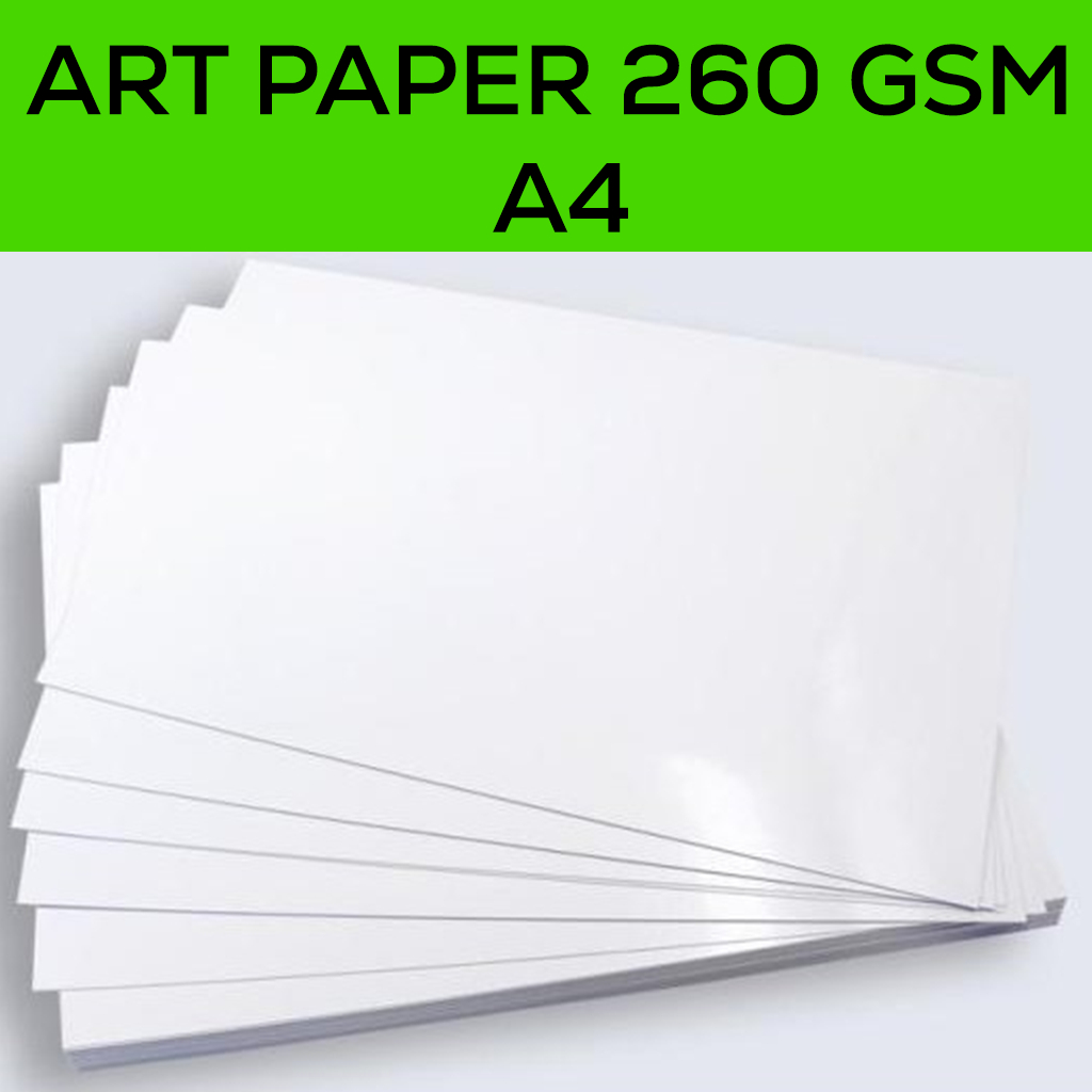 Jual Kertas Art Carton/Art Paper 260 Gsm / Karton Glossy Uk A4 20 & 50 ...