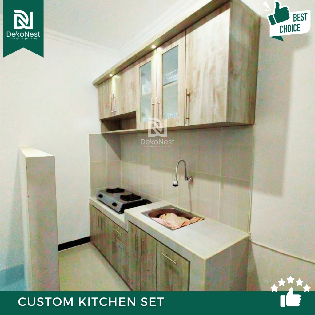 Jual Dekonest Kitchen Set Aluminium Estetik Gantung HPL TACO Multiplek ...