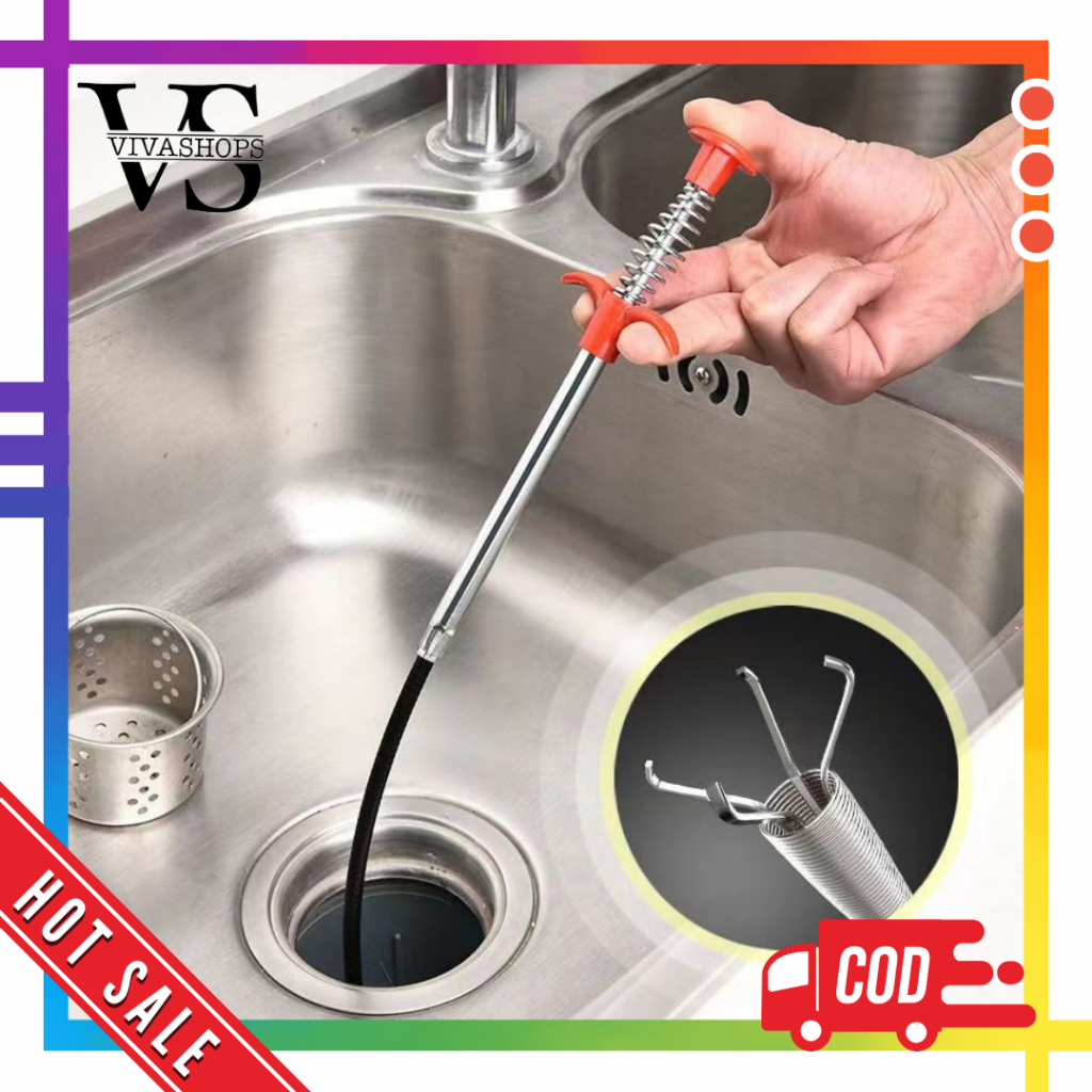 Jual Pembersih Kawat Saluran Air Wastafel Kawat / Penjepit Kotoran Saluran Pipa Mampet Serbaguna ...