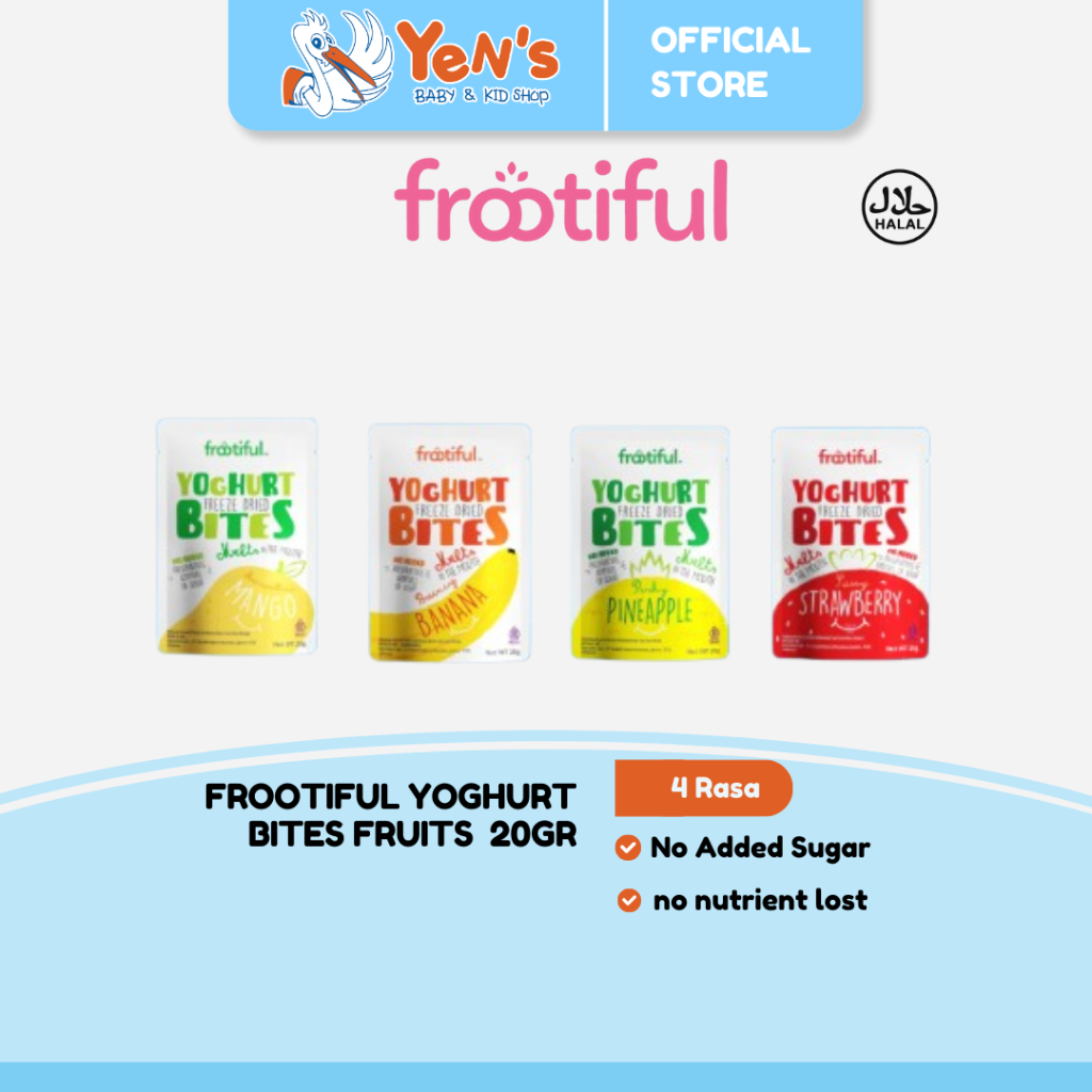 Jual Frootiful Yoghurt Bites Strawberry / Banana / Mango /Pineapple 20G ...