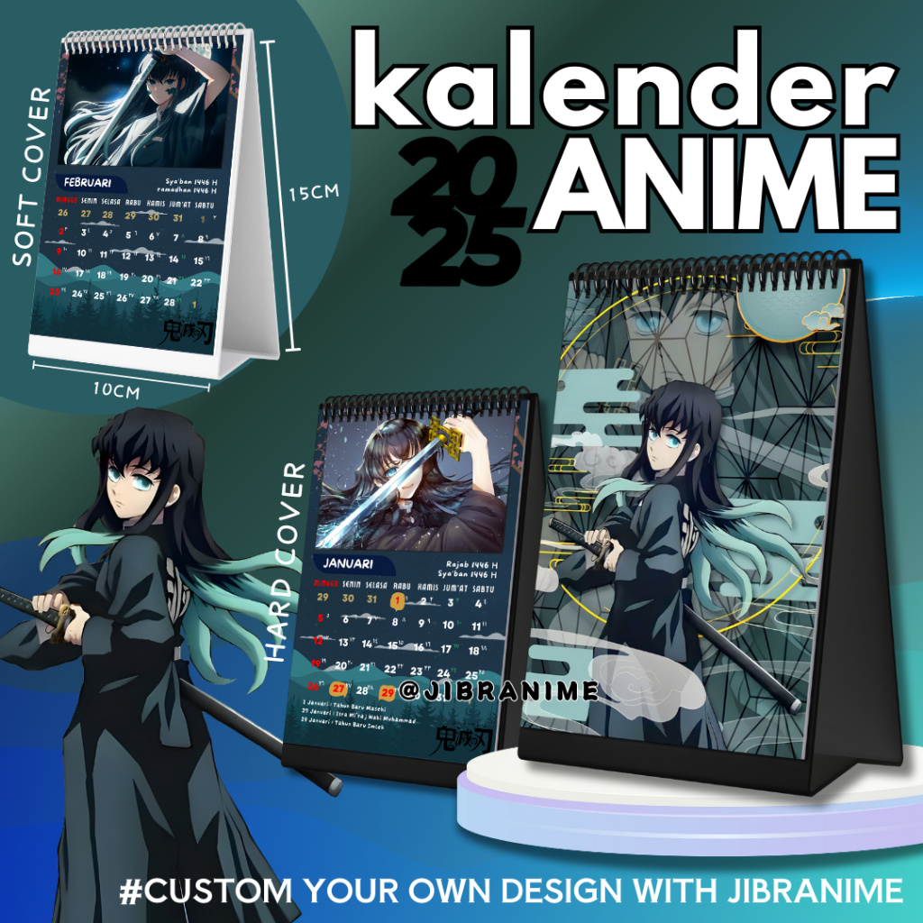 Jual Calendar / kalender meja 2025 anime Muichiro Kimetsu No Yaiba ...