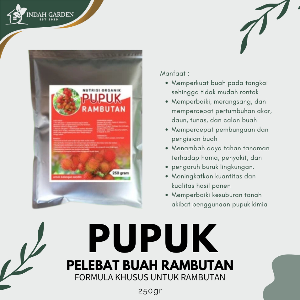 Jual pupuk pelebat buah RAMBUTAN booster nutrisi organik 250 gram | Shopee Indonesia