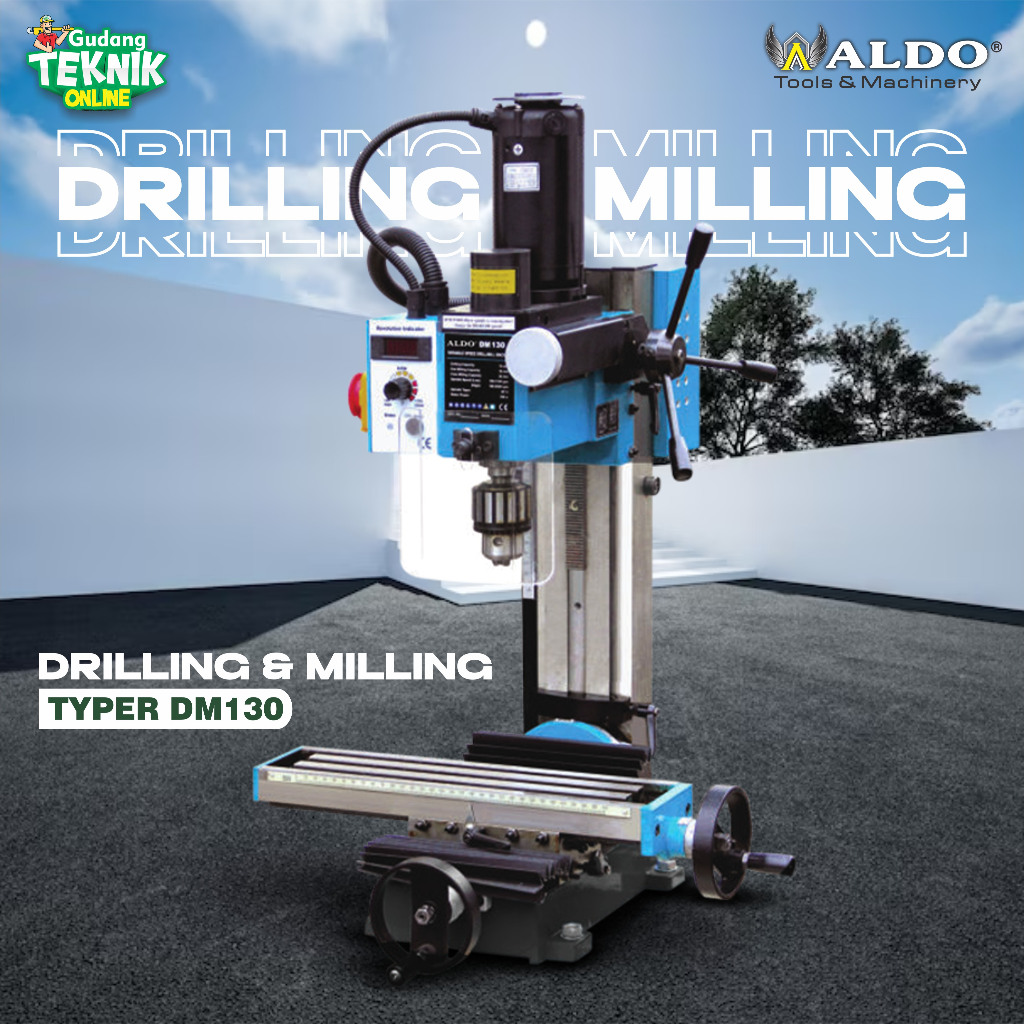 Jual Mesin Bor Milling Duduk 13mm ALDO DM130 / Drilling Milling Machine ...
