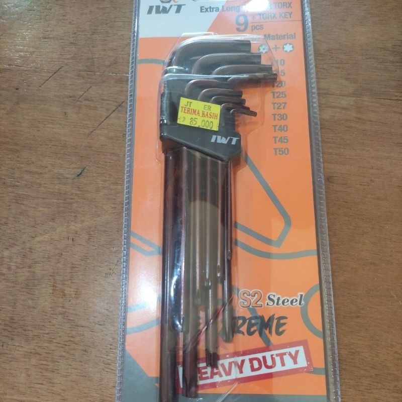 Jual kunci L set bintang ( lubang ) 9pc (t10mm - t50) / kunci L set ...